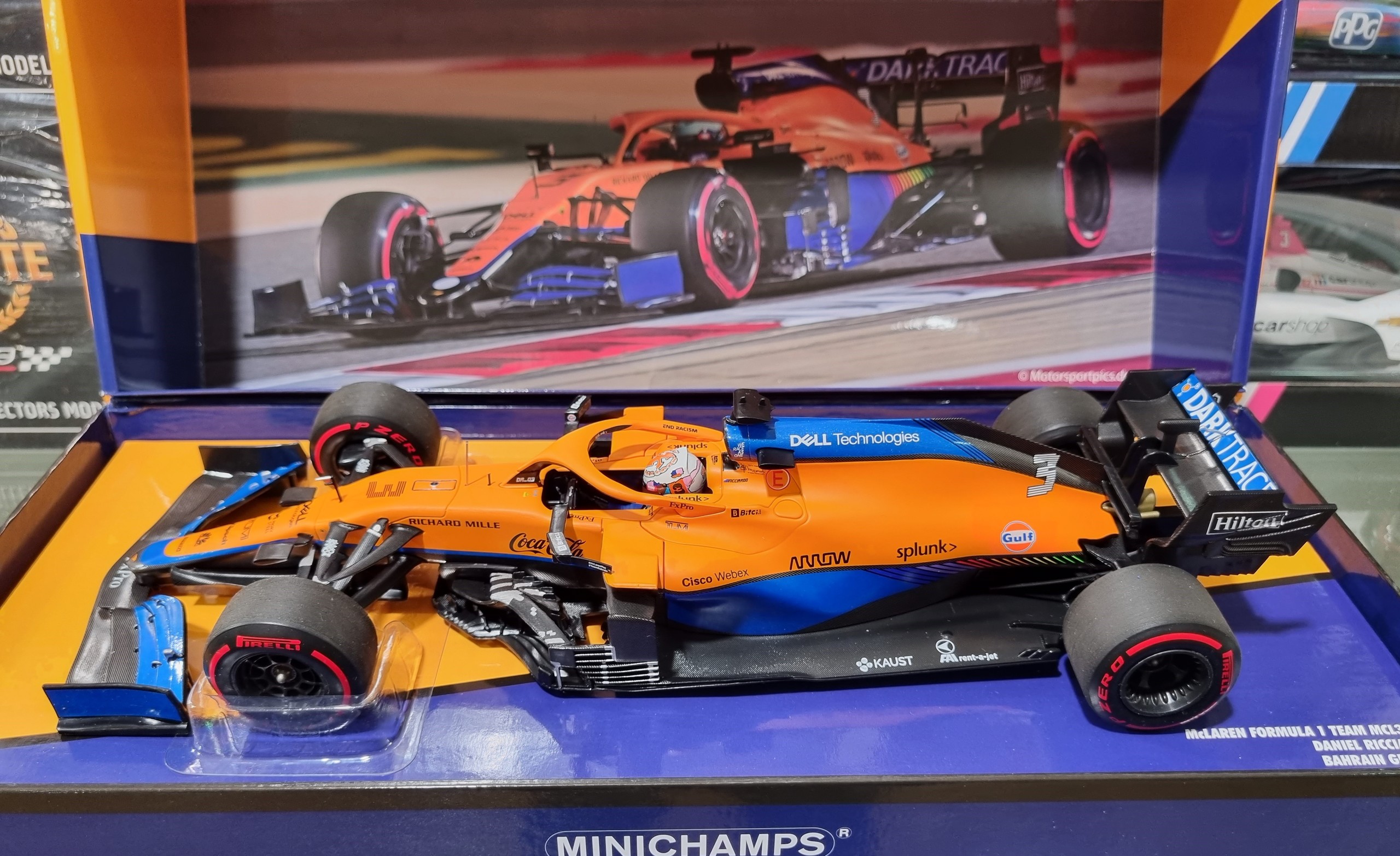 McLaren MCL35M Daniel Ricciardo 2021 Bahrain F1 GP Minichamps 1/18 ...