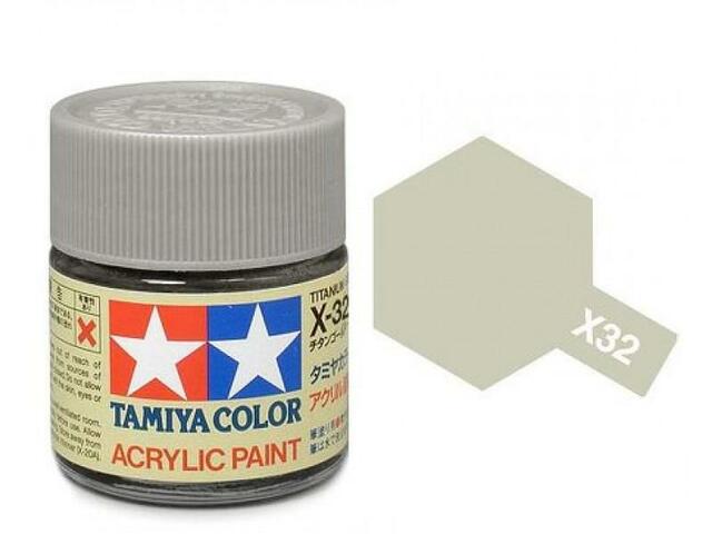 Tamiya Paint Acrylic Titanium Silver - X32 - Scale Hobbies Ltd
