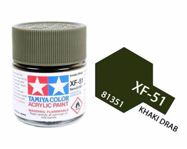 Tamiya Paint Acrylic Khaki Drab - XF51 - Scale Hobbies Ltd